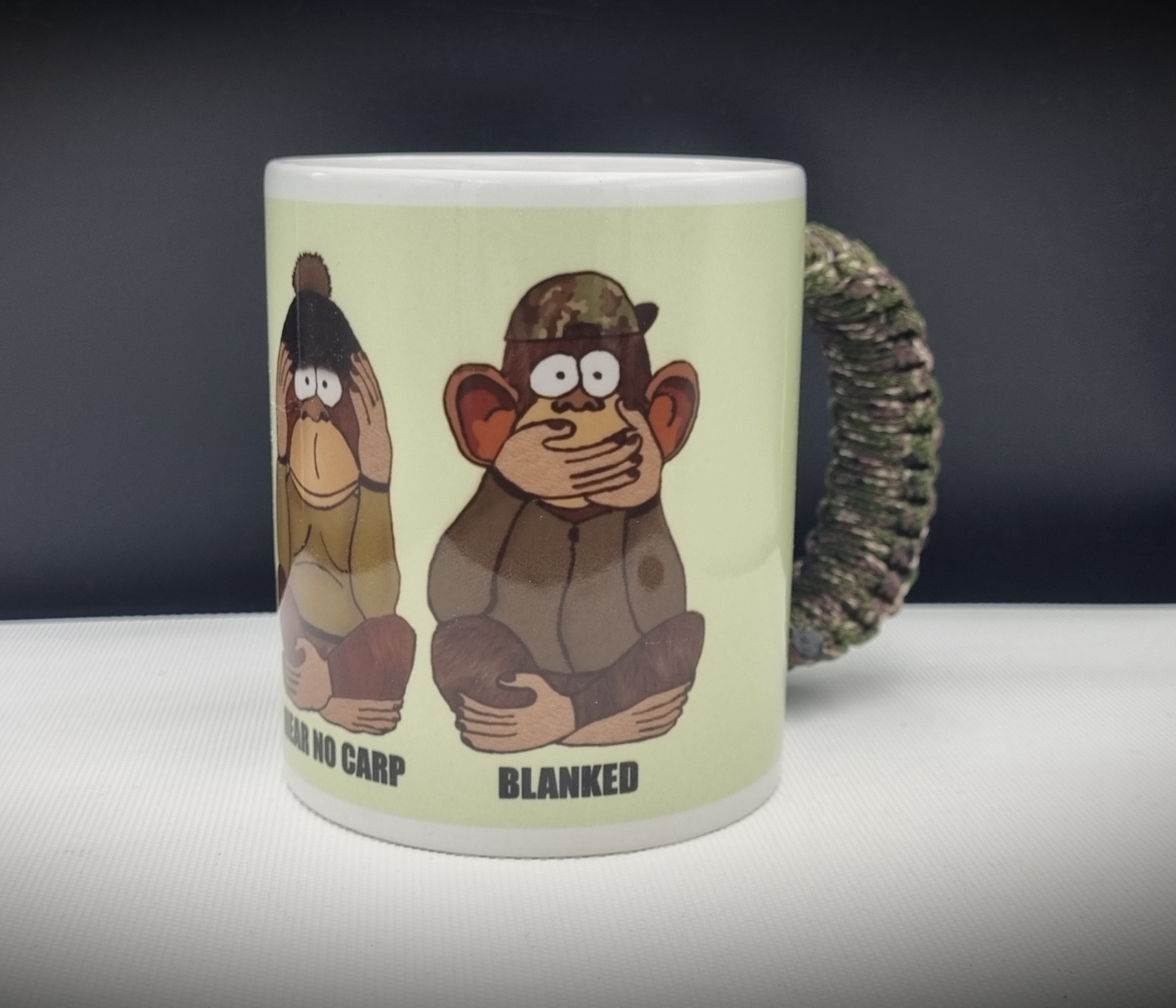 Three Unwise Monkeys Carp Fishing Mug - The Squirrels Nuts