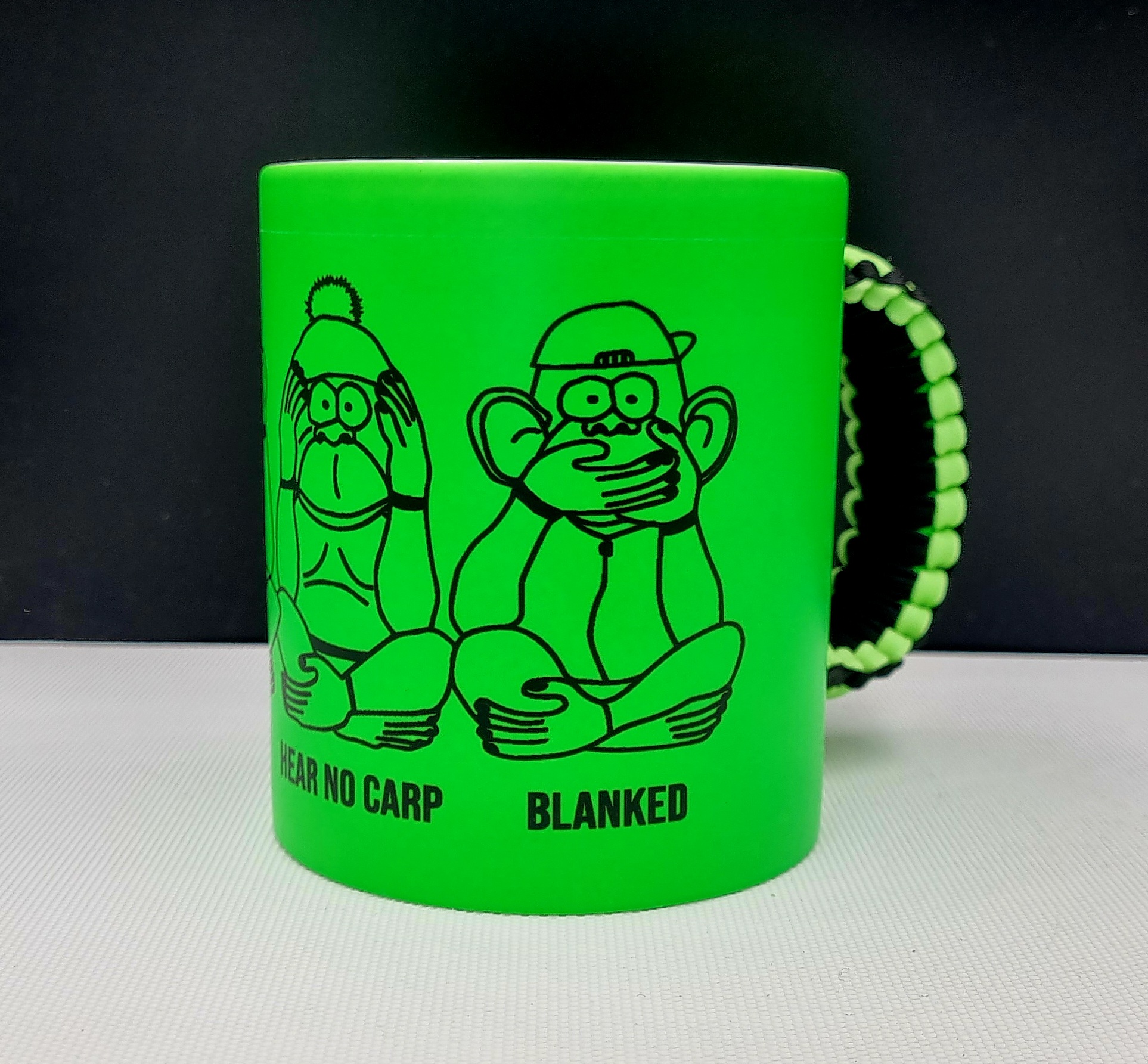 Neon Green Monkeys Carp Fishing Mug - The Squirrels Nuts