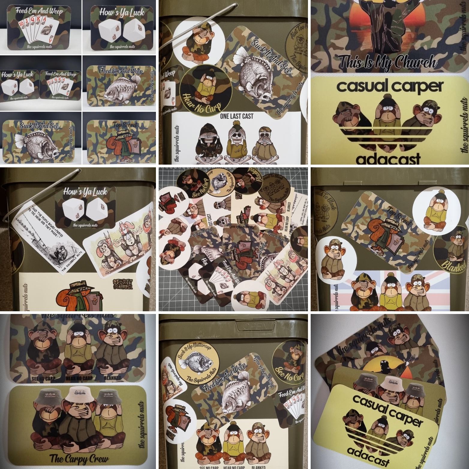 Carp Fishing Mega sticker pack - The Squirrels Nuts
