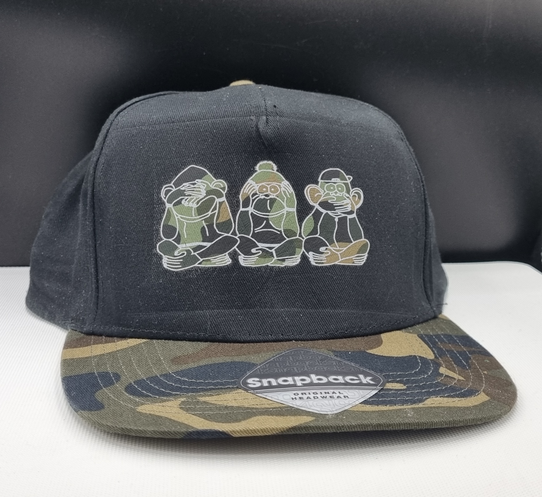 Camo Monkeys Snapback Cap - The Squirrels Nuts