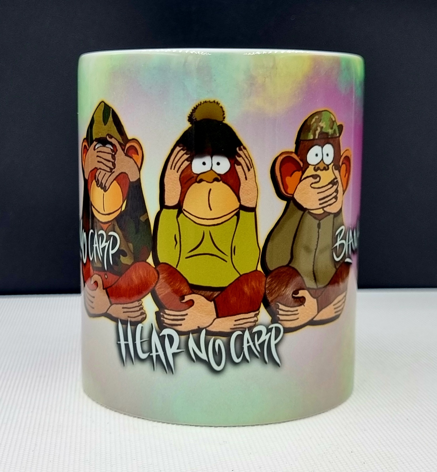 Purple Grafiti Monkeys Carp Fishing Mug - The Squirrels Nuts